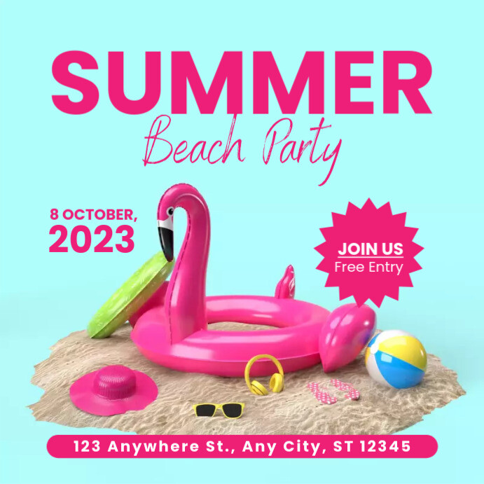 Copy of summer beach party template | PosterMyWall