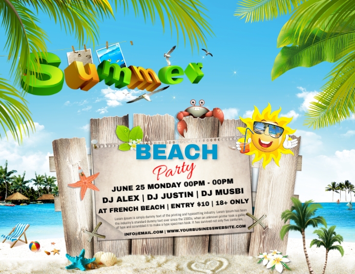Copy of Summer beach party template | PosterMyWall