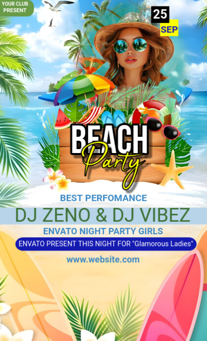 Summer Beach Party Us Legal Template | PosterMyWall
