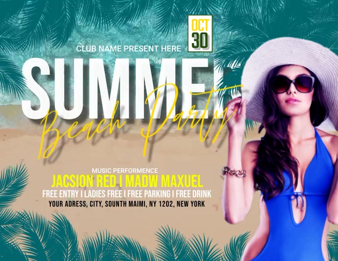 Copy of Summer Beach Party video flyer | PosterMyWall