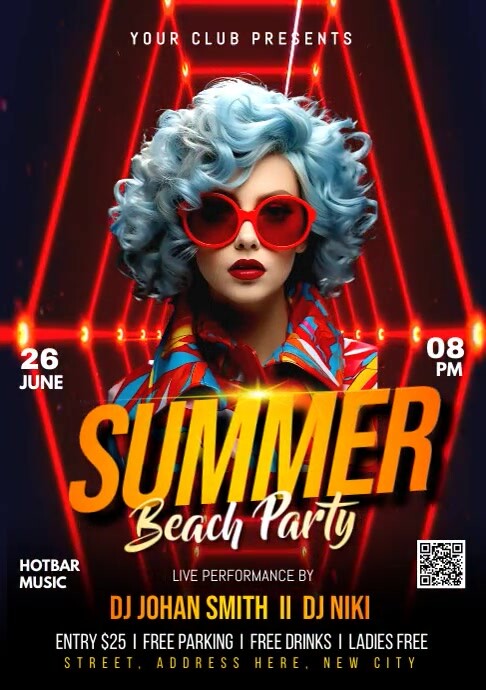 summer beach party video flyer template | PosterMyWall