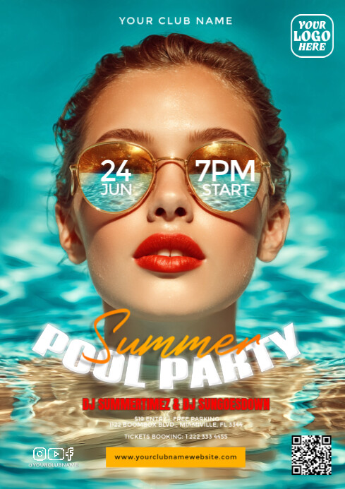 Modèle Summer Beach Pool Party Flyer | PosterMyWall