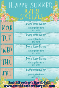 Summer Menu Template | PosterMyWall