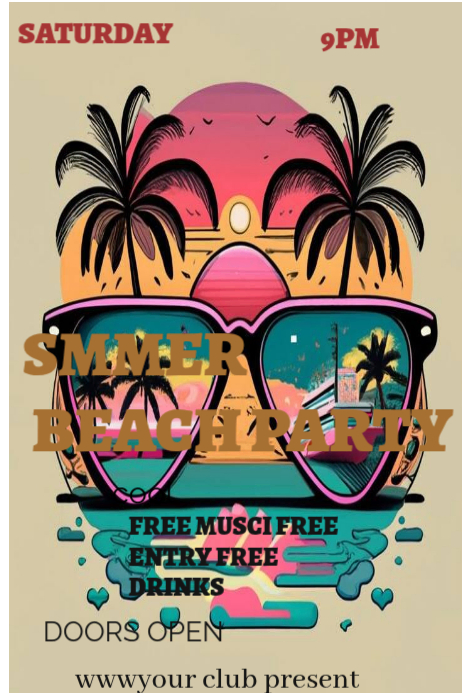 summer bech party poster Template | PosterMyWall