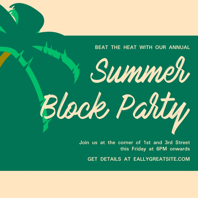 SUMMER BLOCK PARTY Template | PosterMyWall