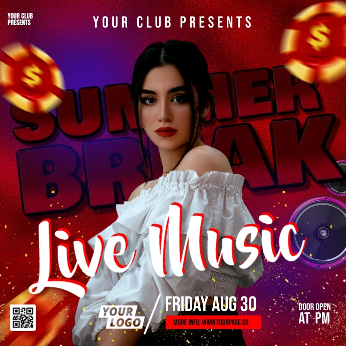 Summer Break Live Music Template | PosterMyWall