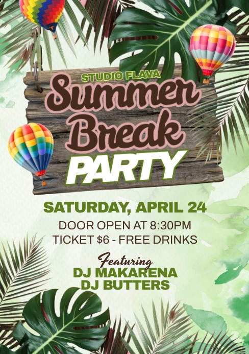 Summer Break Party Flyer Template | PosterMyWall