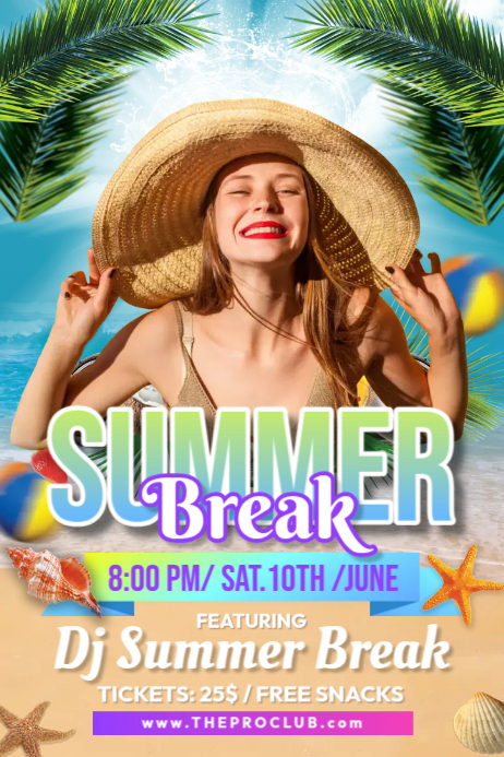 Summer Break Party Poster Template | PosterMyWall