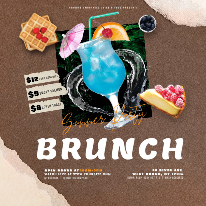 Summer Brunch Party Template | PosterMyWall