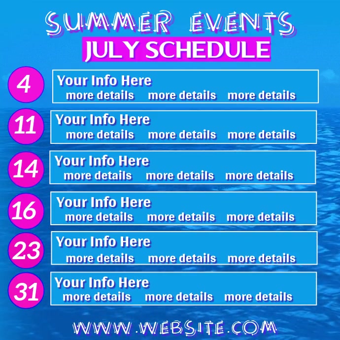 Summer Calendar Video Template | PosterMyWall