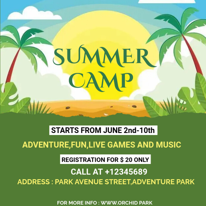 SUMMER CAMP Template | PosterMyWall