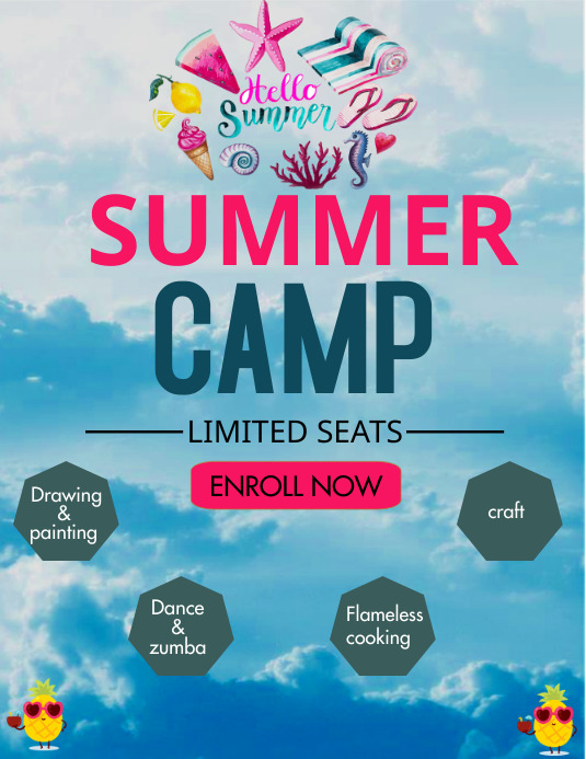 Summer camp flyer Template | PosterMyWall