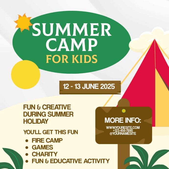 Summer Camp For Kids Ads Template | PosterMyWall