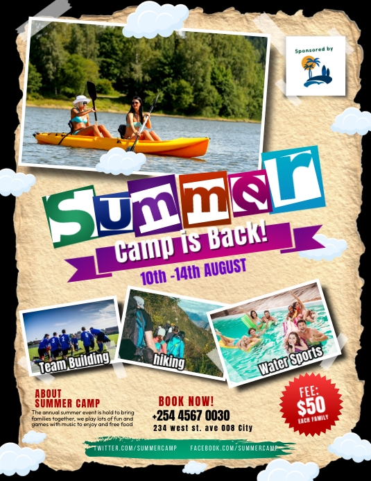 Summer Camp invitation flyer Templat | PosterMyWall