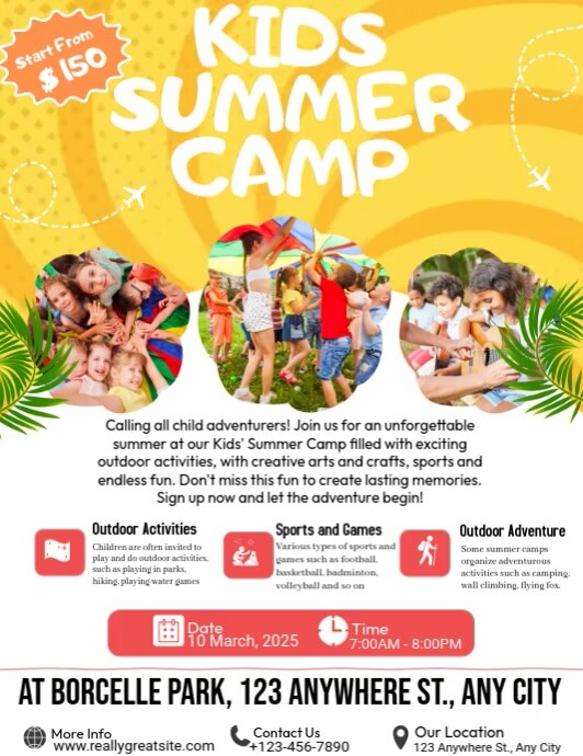 Summer Camp Kids Flyer Template | PosterMyWall