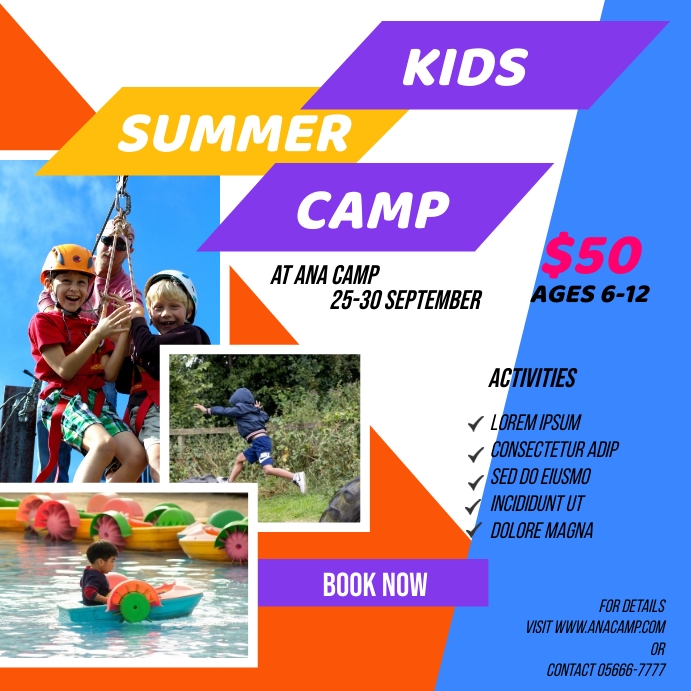 Summer camp poster Template | PosterMyWall