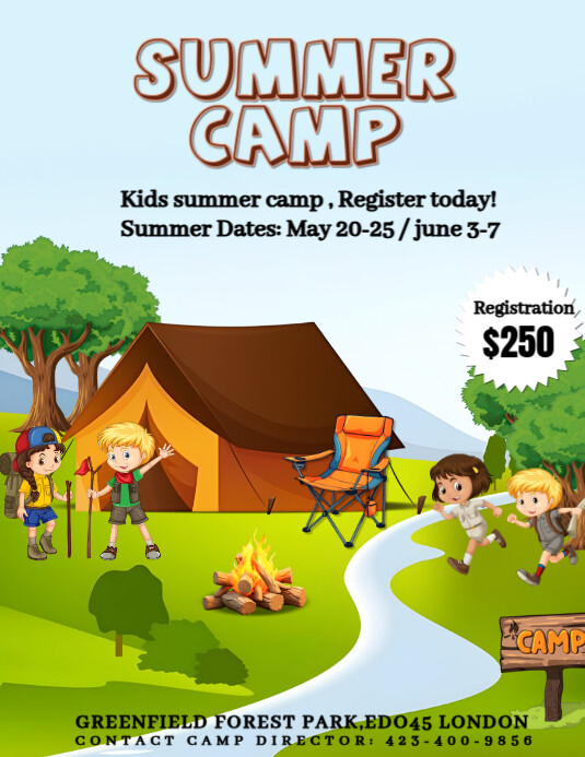 Summer camp registration flyer Template | PosterMyWall