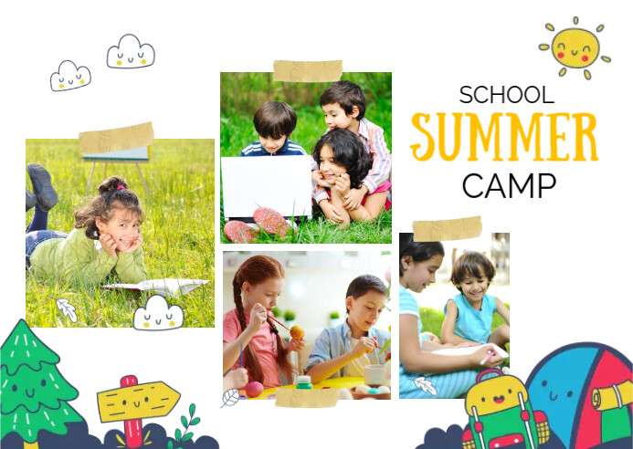 Summer camp student collage postcard Template | PosterMyWall