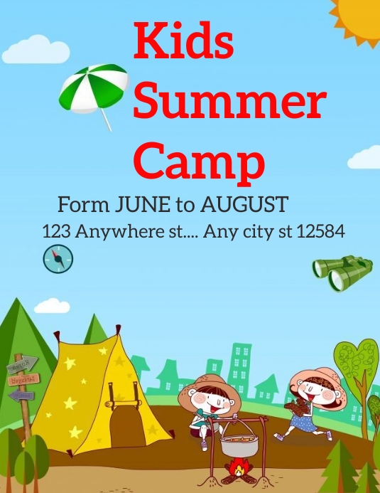 Plantilla de Summer Camp Template, Summer Camp Banner Desi | PosterMyWall
