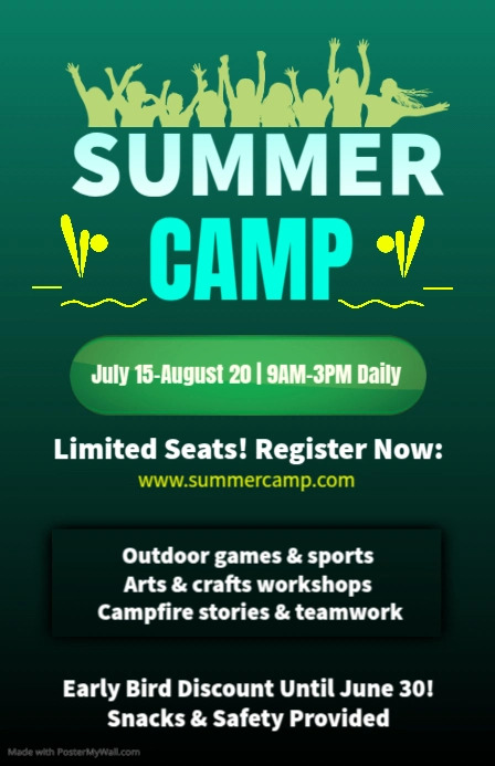 SUMMER CAMP: Event Invitation Flyer Template | PosterMyWall