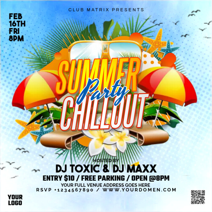 Summer chillout Template | PosterMyWall