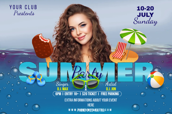 Summer Club Party Template | PosterMyWall