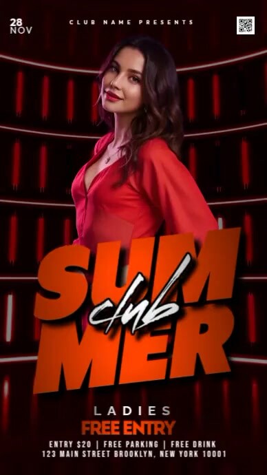 Summer Club Party Video Ads Template | PosterMyWall