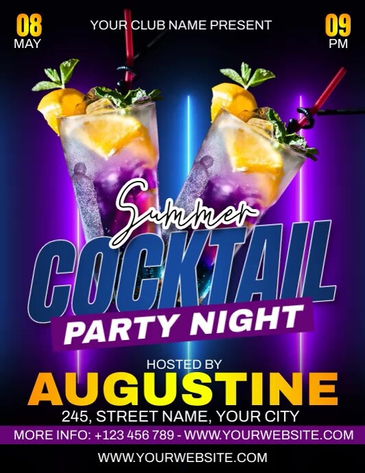 Summer Cocktail Ads Template | PosterMyWall