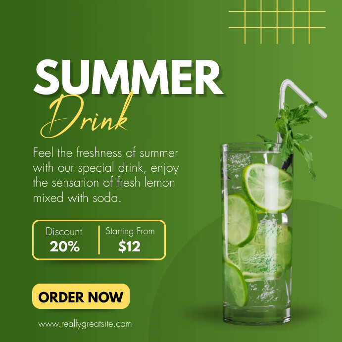SUMMER COCKTAIL DRINK RESTAURANT Template | PosterMyWall