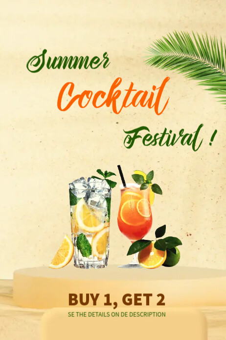 Summer Cocktail Poster Template | PosterMyWall