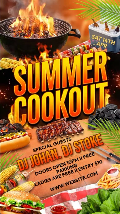 Summer Cookout Instagram Story Video Template | PosterMyWall