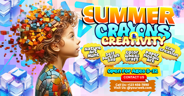 Plantilla de Summer Crayons & Creativity – Imagination Unleashed ...