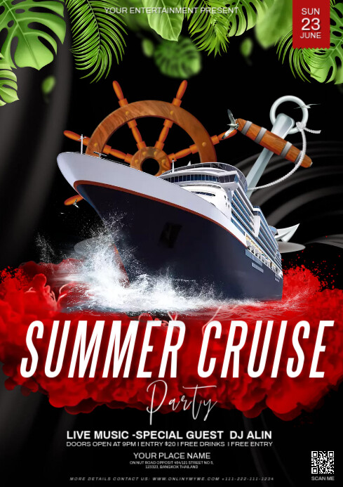 Copy of Summer cruise party flyer template poster | PosterMyWall