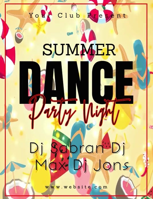 summer dance party night video template | PosterMyWall