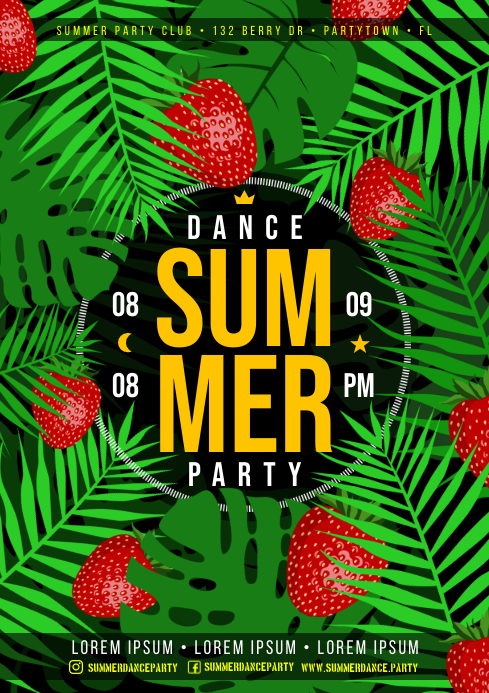 SUMMER DANCE PARTY POSTER Template | PosterMyWall
