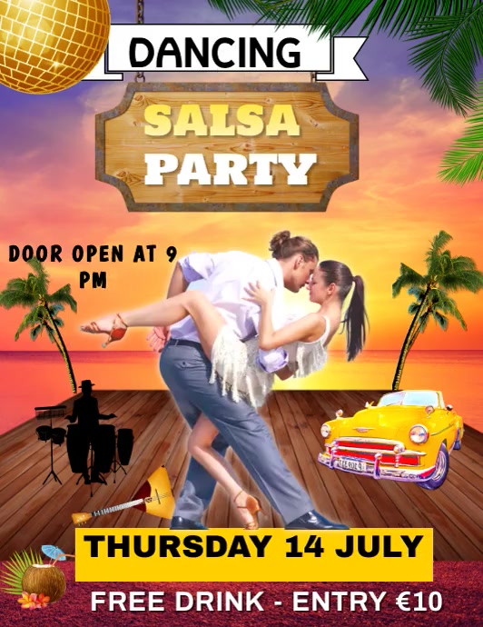 Summer dancing flyer template | PosterMyWall