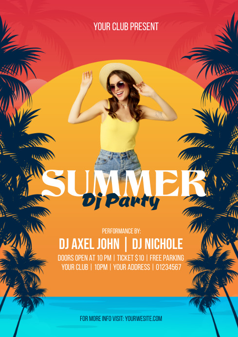 Summer Dj Party Poster Template | PosterMyWall