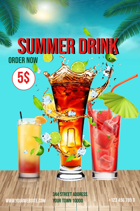 Copy of Summer Drink Advertising Poster | PosterMyWall