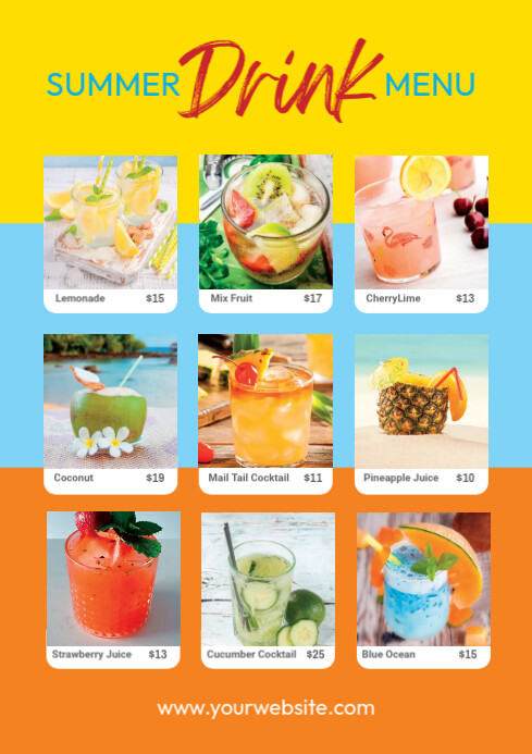 Summer Drink Flyer Template | PosterMyWall
