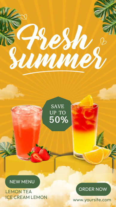 Modèle summer drink template | PosterMyWall
