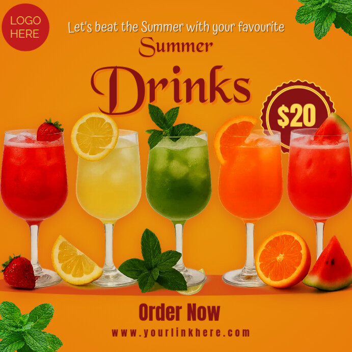 Summer Drinks, Drinks Ad, Juice ads Template | PosterMyWall