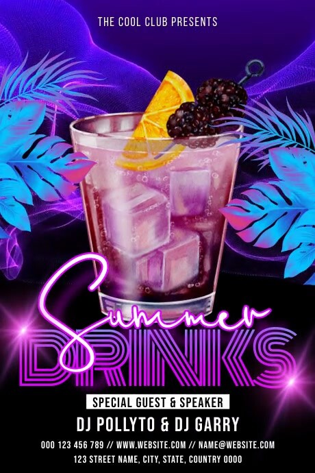 Plantilla de Summer Drinks Club Invitation | PosterMyWall