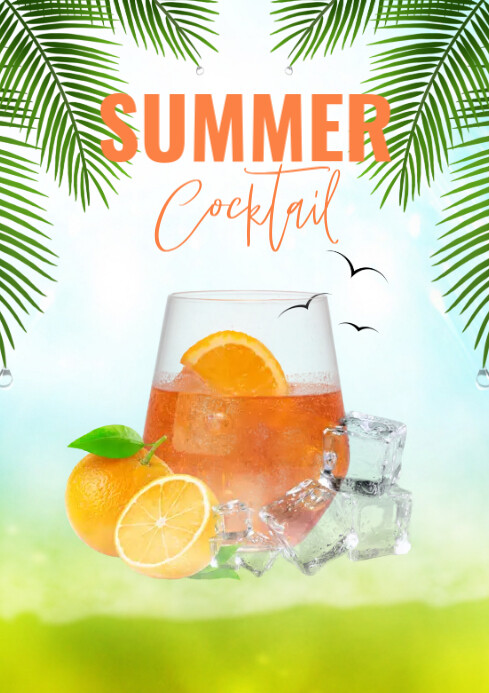 Summer Drinks Cocktail Flyer Template | PosterMyWall