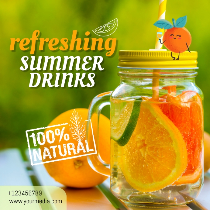 Summer drinks Template | PosterMyWall