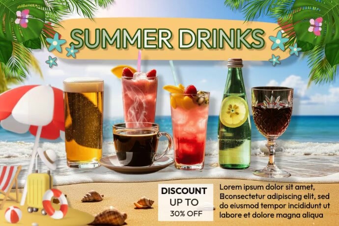 Summer Drinks Sale Poster Template | PosterMyWall