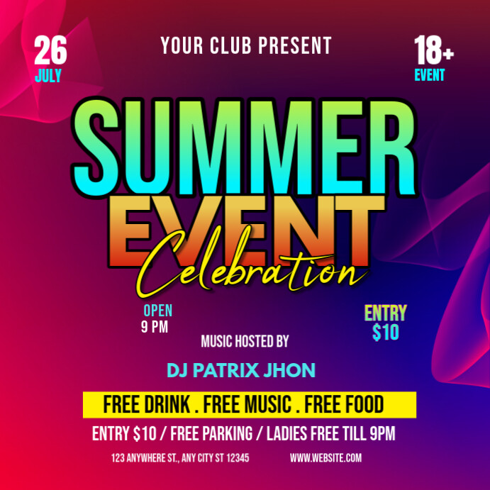 Summer event celebration Template | PosterMyWall