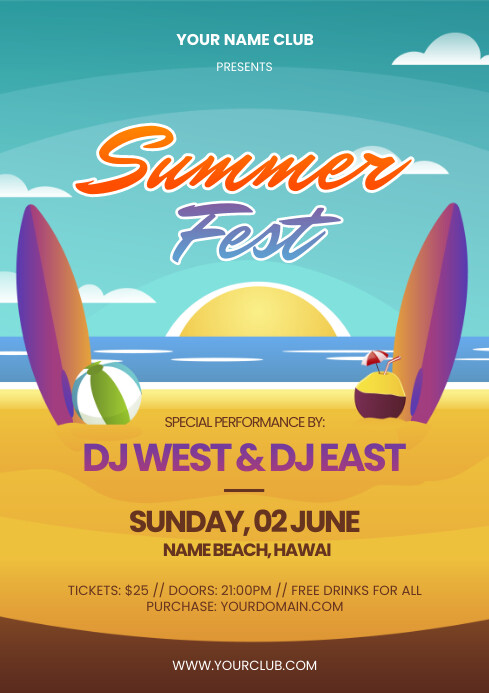 Plantilla de Summer Fest Event Poster Flyer Template | PosterMyWall