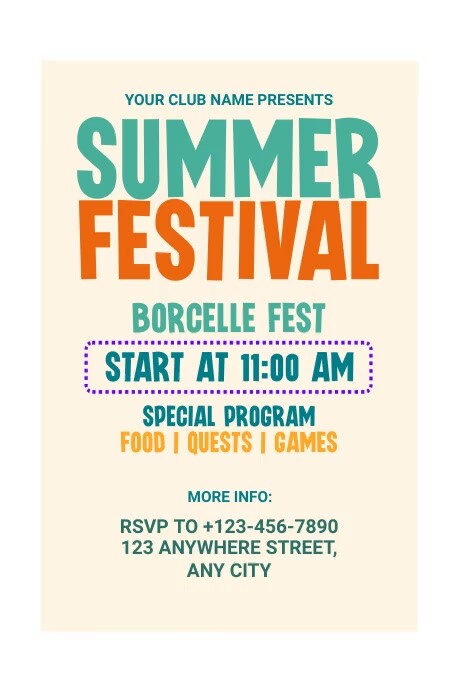 Summer Festival Template | PosterMyWall