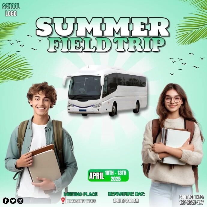 summer field trip poster Template | PosterMyWall