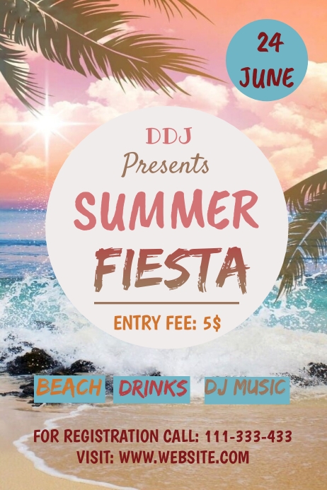 Summer fiesta / Summer Party / Beach เทมเพลต | PosterMyWall